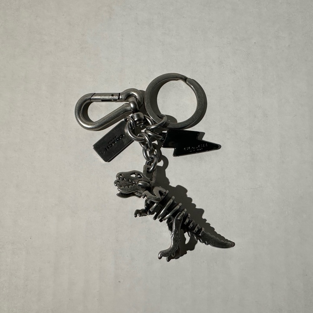Coach T-Rex Dinosaur Skeleton Key Ring/Bag Charm - Gem
